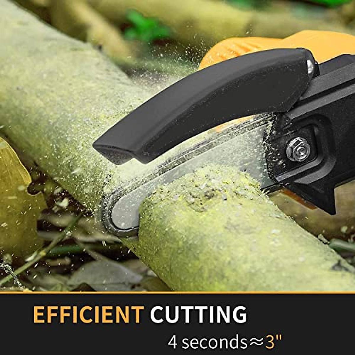 Mini Chainsaw 6 Inch, Battery Powered Brushless Cordless Mini Chainsaw With 2 x 2000mAh Rechargeable Battery, Portable One-Handed Handheld Small Electric Chainsaw for Tree Trimming Wood Cutting