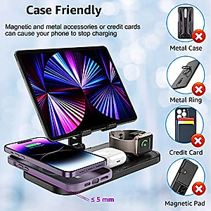 doeboe Wireless Charger for iPhone, Wired for iPad Charging Station, 4 in 1 Charging Stand for iPhone 14 Pro Max/13/12, Charging Station for Apple Multiple Devices, for AirPod Pro 3, iWatch 8/7/6/5