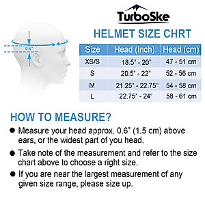 TurboSke Ski Helmet, Snowboarding Helmet for Men, Women and Youth (S, Black)