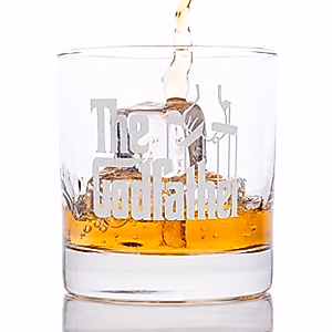 The Godfather Etched Whiskey Glass - with Logo & Quote ''It's not personal Sonny. It's strictly business'' - Officially Licensed, Premium Quality, Handcrafted Glassware, 11 oz. Collectible Rocks Glass