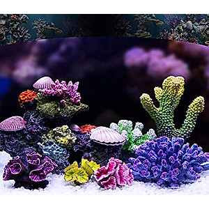 Danmu 1pc of Polyresin Coral Reef Ornaments, Aquarium Coral Decor 2.75" x 2.36" x 1.96" for Fish Tank Aquarium Decoration