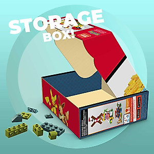 Mega Pokémon Building Toys Set, Building Box with 450 Pieces, 2 Poseable Characters and Storage Box, for Kids
