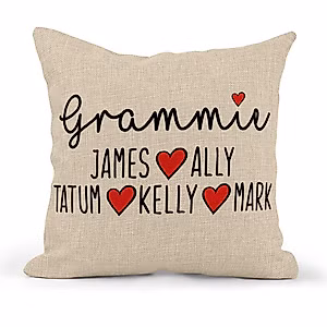 Grandma Pillow - Gifts for Grandma - Gifts for Mom from Daughter - Mom Gifts - Customized Pillow - Grandma Birthday Gifts from Grandchildren