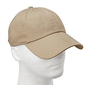 Falari Classic Baseball Cap Dad Hat 100% Cotton Soft Adjustable Size Khaki