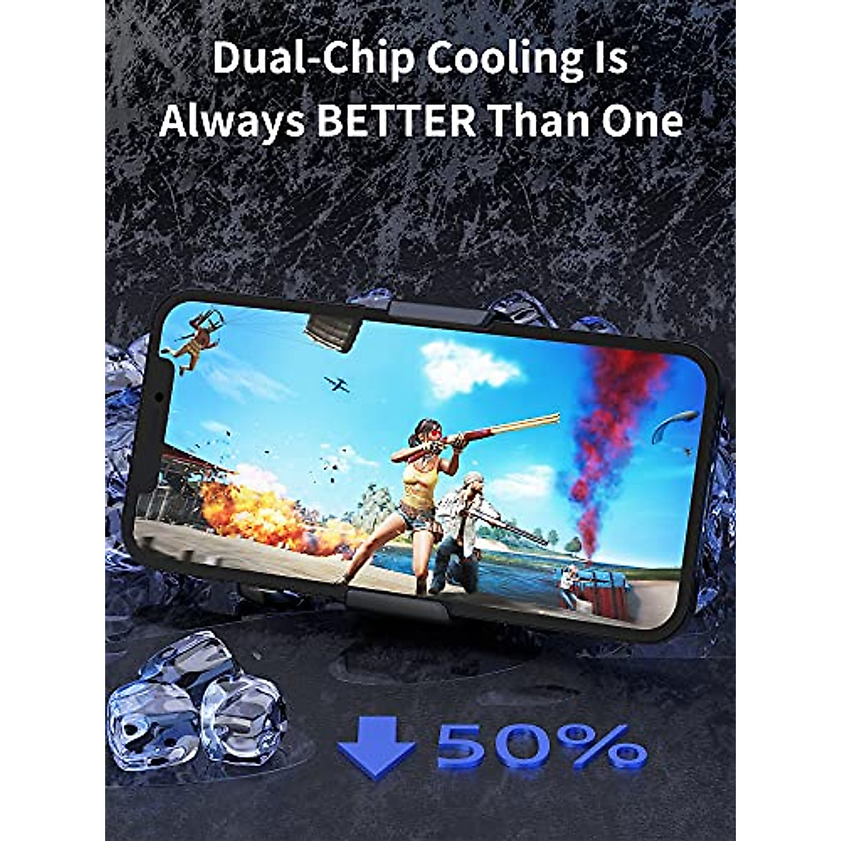 SakuraClub Semi-Conductor Phone Cooler, Cellphone Radiator with Dual Cooling Chip, Cooling Case for iOS/Android Phones, Fit for Mobile Gaming, Video Streaming, Car Driving