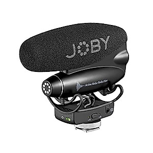 JOBY Wavo PRO Professional On-Camera Directional Shotgun Microphone with Built-in Active Noise Reduction and Rycote Shock Mount, CSC, Mirrorless, Camcorder, Vlogging, Filmmaking, Youtuber, Creators