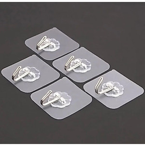 Generic 24 Packs of Hooks for Hanging Transparent and Reusable Seamless Hooks for Multipurpose (Bathroom, Kitchen etc) Self Adhesive Hooks