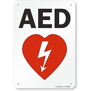 SmartSign "AED" Sign | 7" x 10" Plastic,S-0075-PL-10