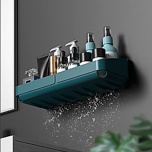 PDGJG Bathroom Shelf Storage Rack Wall Mounted Shampoo Cosmetics Storage Rack Bathroom Accessories Storage