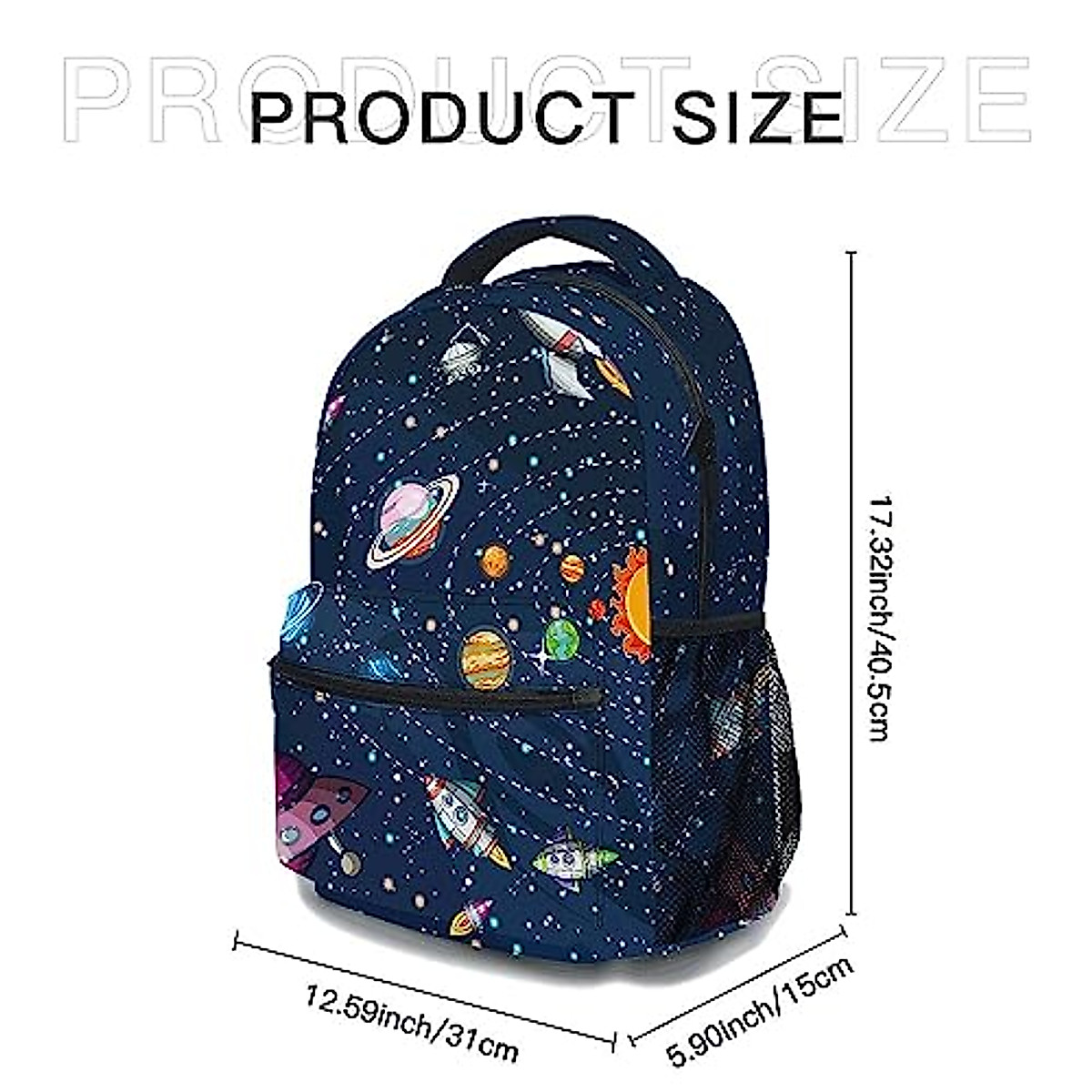 17 Inch Space Backpack, Cartoon Galaxy Daypack Stylish Laptop Bag, Cool Shoulders Backpack with Adjustable Shoulder Strap(Space & Galaxy)