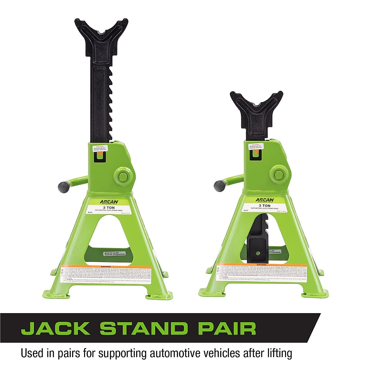 Arcan 3-Ton Steel Jack Stands (ALJS3)