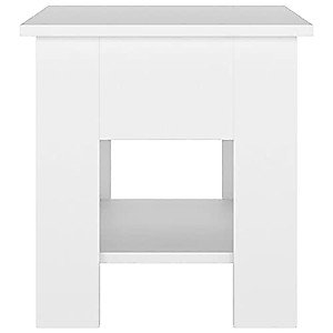 QJBSAVVA Coffee Table White 15.7"x15.7"x16.5" Engineered Wood,Floor Standing Table Table for Living Room Cocktail Table Suitable for Meeting Rooms, Reception Rooms, Offices