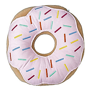 MABEL HOME Throw Pillow 14", Donut, 3D Digital Print Decorative Comfortable Soft Plush Funny Food Shaped Pillow, Seat Pad Cushion for Couch, Chair, Floor, Sofa (Pink)