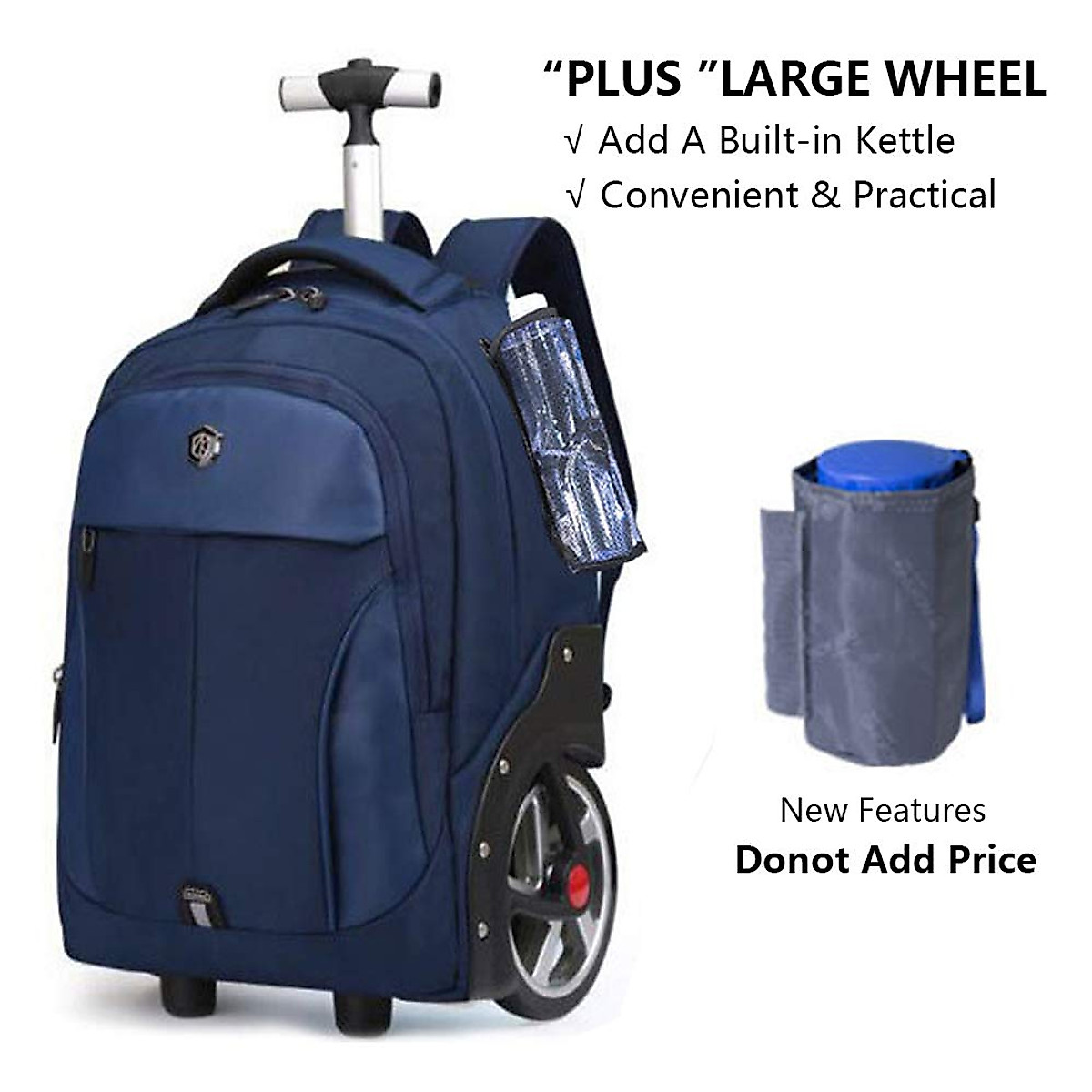 AOKING 18/20 Inch Large Wheeled Water Resistant Travel Business Rolling Wheeled Backpack with Laptop Compartment Bag(20 inch, Blue)