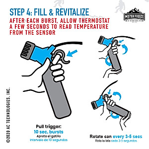 Mr. Freeze Car Air Conditioner Synthetic R134A Refrigerant, AC Recharge Kit with Hose and Wireless Digital Temperature Sensor, 14 Oz