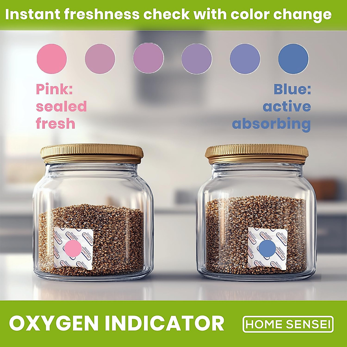 400cc Oxygen Absorbers for Food Storage 100 Pack - Sealed Packs of 10 for Freshness - Ideal for Mylar Bags, Mason Jars, and Freeze Dried Foods. Moisture Proof, Prevents Spoilage, Extends Shelf Life