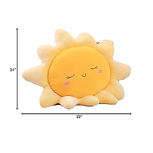 OUKEYI 57cm Sun Cushion Flower Floor Pillow Flower Floor Seating Pad Chair Cushion Oversized Throw Pillow,Sun Cloud Throw Pillow Plush,Flower Chair Pads for Kids Seating Bed Bedroom Sofa Decor