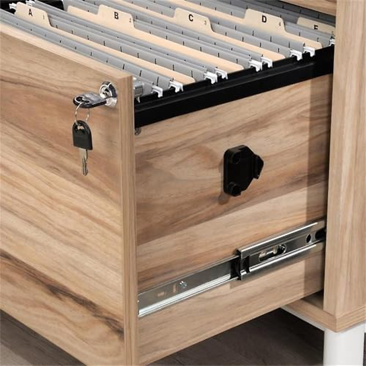 Sauder Portage Park 2-Drawer Lateral File Cabinet in Kiln Acacia, Kiln Acacia Finish