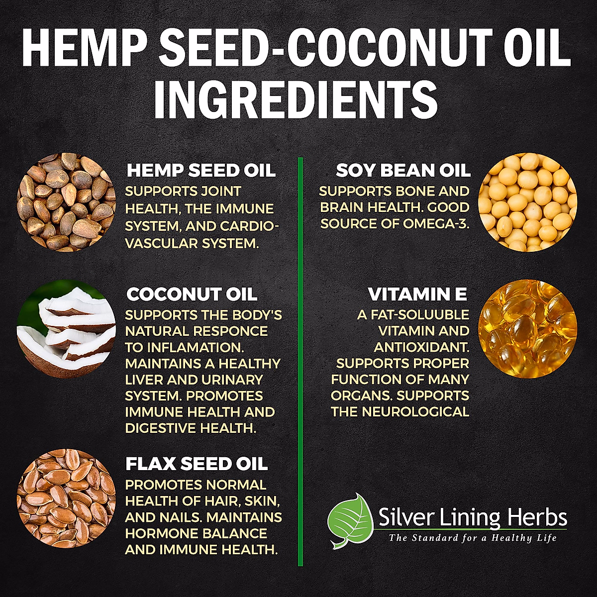 Silver Lining Herbs Coconut Oil for Dogs with Hemp Seed Oil | 8oz Bottle | Anti Itch & Hot Spot Treatment For Dogs Skin & Coat | Allergy Aid | Supports Immune System, Joints, & Digestion | Made in USA