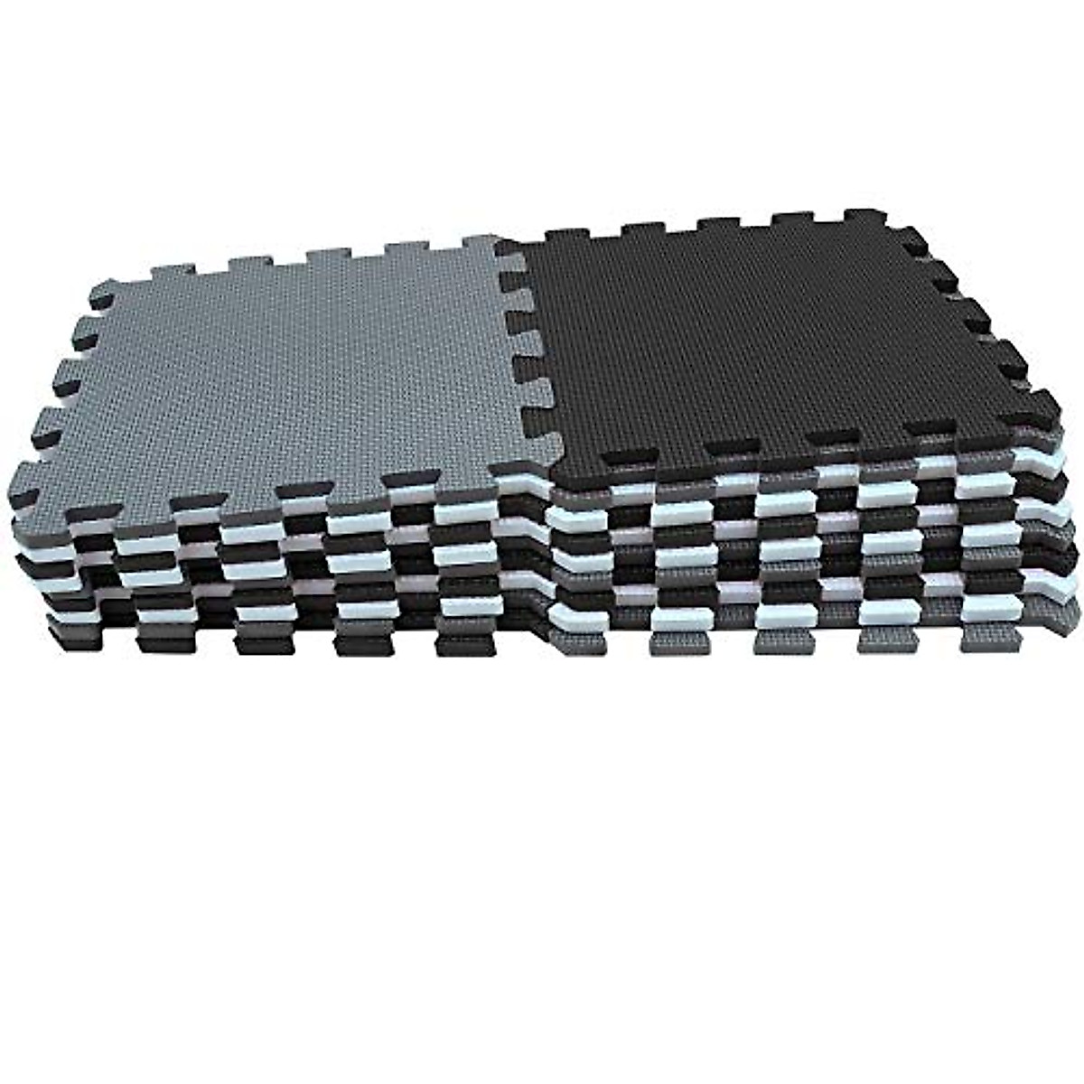 MSHEN–18PCS Foam Play Mat Tiles|Interlocking Floor Mats for Children|Multicoloured Foam Floor Tiles| Children Jigsaw Tiles playmat .Size 1.62 Sqm Baby Play mat. white-black-grey-MS-ADLg18