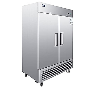 Aceland ETL Certified Commercial Freezer 2 door Stainless Steel Reach in Solid door Upright Fan Cooling Cooler for Restuarant,Bar,Shop,Residential 49 Cu.ft (Commercial Kitchen Equipment)