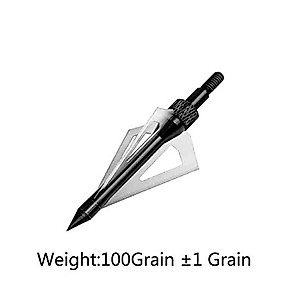 Hunting Broadheads, 3 Blades Archery Broadheads Screw-in Arrow Tips Compatible with Crossbow and Compound Bow(12 Pack) (Black)