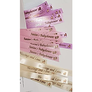 Personalized Ribbons for Bridal Shower Wedding Party Favors or Baby Birthday Bows Bapitsm Christening - Cut or Assembled Bows Custom Ribbon