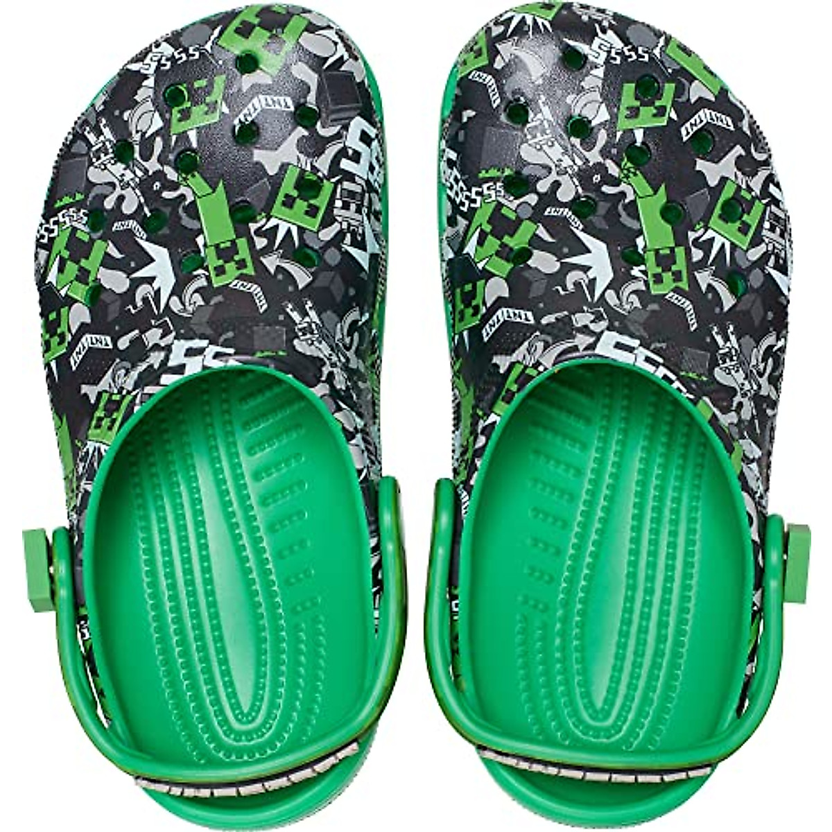 Crocs Classic Minecraft Clogs, Multi Black, 13 US Unisex Little Kid