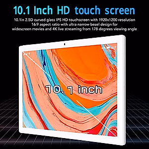 10.1 Inch Tablet Android 11 Tablet, 4G LTE Tablet with BT Keyboard for Business Office Students, Octa Core Tablet PC with BT Keybaord, 12GB RAM 256GB ROM, Gifts (White)