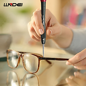 LLNDEI Mini Precision Aluminum Screwdriver Set 6 in 1, S2 Tiny Screwdrivers Set Repair Tool Kit Clocks/Watches/Eyeglasses/Laptop/PC (Slotted-1.5, 2.5mm/Phillips-PH000,PH00,PH0,PH1)