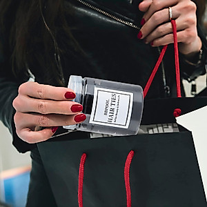 50PCS Black Hair Ties,Cotton Seamless Thick Black Hair Band for Women,No Damage Elastics Hair Bands for Girls,Soft and Stretchy Ponytail Holders for Thick Heavy &Curly Hair