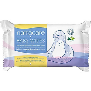 Natracare Organic Cotton Baby Wipes, 50 Count (Pack of 4)