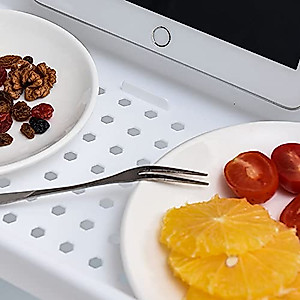 Bathtub Caddy Tray Expandable Adjustable Bath Tub Table Non-Slip Waterproof Multifunctional Plastic Bathtub Toy Holder Shelf Organizer for Bathroom Gadgets(White)