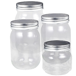 4pcs Small Honey Jar Sugar Scrub Jars Mason Jars Transparent Jam Containers Sealed Honey Jars Jam Clear Jars for Home Kitchen Jam Jars Clear Glass Jars Lidded Jam Jars Sealing Jars