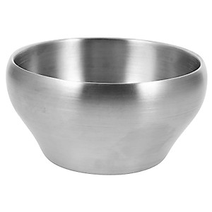 STOBAZA Double Layer Insulation Bowl 4pcs Rice Bowl Serving Bowl Salad Bowl Noodle Bowl Food Bowl Household Silver Stainless Steel Fruit Storage Bowl Kitchen Bowl Stainless Steel Bowl