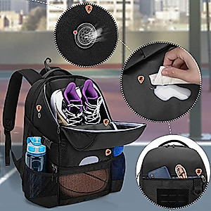 DSLEAF Basketball Backpack for Men, Soccer Bag with Ball Compartment & Shoe Compartment for Basketball, Soccer, Volleyball Training