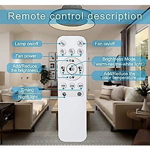 Anresun Ceiling Lamp Modern LED Semi Flush Mount Light Fandelier Adjustable Wind Speed Remote Control Dimmable 3 Files Fan Chandelier Modern Bedroom Living Room (Grey)