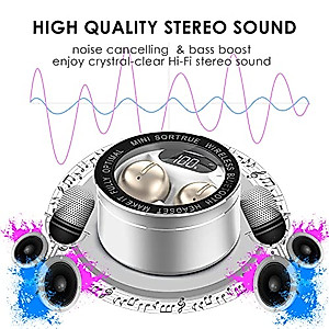 Xmenha Invisible Earbuds Smallest Wireless Bluetooth Small Tiny Ear Buds Secret Hidden Headphones for Work Sleeping Music Comfort Mini Sleep Earbuds for Side Sleepers Red