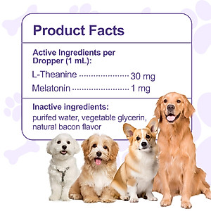Melatonin for Dogs,Dog Melatonin,Dog Sleep Aid,Liquid Melatonin for Dogs,Calming for Dogs,Melatonin for Dogs Sleep Relieves Anxiety and Stress in Dogs, Helps Calm and Restful Sleep,Bacon Flavor