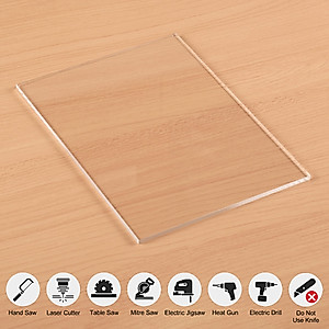 KAITELA Pack of 10 Clear Acrylic Sheet 4" x 6" Cast Plexiglass Panel 1/8" Thick (3mm) Transparent Plastic Board for Sign, Craft, Display Projects, Laser Cutting, Engraving, Painting
