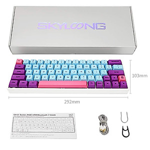 SK64 60% Mechanical Gaming Keyboard, 61 Keys Multi Color RGB Illuminated LED Backlit Wired Programmable With PBT Heat Sublimation Keycaps for PC/Mac Gamer (Joker Limited Edition, Gateron Optical Blue)