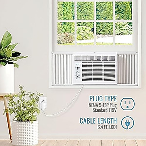 Keystone 8,000 BTU Window Mounted Air Conditioner & Dehumidifier with Smart Remote Control - Quiet Window AC Unit for Apartment, Living Room, Bathroom & Small-Medium Rooms up to 350 Sq.Ft.