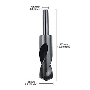 TOPPROS 30mm Split Point Tip HSS High Speed Steel Twist Drill Bit 1/2" Straight Tool Holder Drill Hole