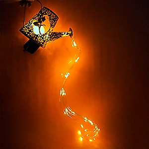 Yeuago Solar Crackle Ball Fairy Watering Can Outdoor Light, Solar Lantern with Ground Plug, Metal Waterproof Garden Decor Mother's Day Gift for Terrace Patio Passage Party (with String Lights)