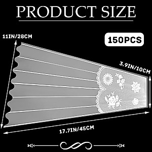 150 Pieces Flower Bouquet Bag Plastic Wrapping Bags Clear Floral Bouquet Sleeve with Strip and Lace Decor Disposable Cellophane Sleeves Transparent Flower Bouquet Packaging Bags for Wedding, Birthday