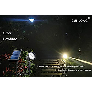 SUNLONG New Generation Solar SpotLights Outdoor Waterproof Super Bright 15LEDs Security Front Door Light Solar Powered Landscape Spotlights for Garden Pathway Driveways (WarmWhite)