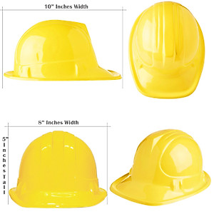 AnapoliZ Toy Construction Hard Hats | 20 Pcs. Soft Plastic Yellow Kids Party Hat | Children’s Engineer, Building Dress Up Hats | Theme Favor Caps