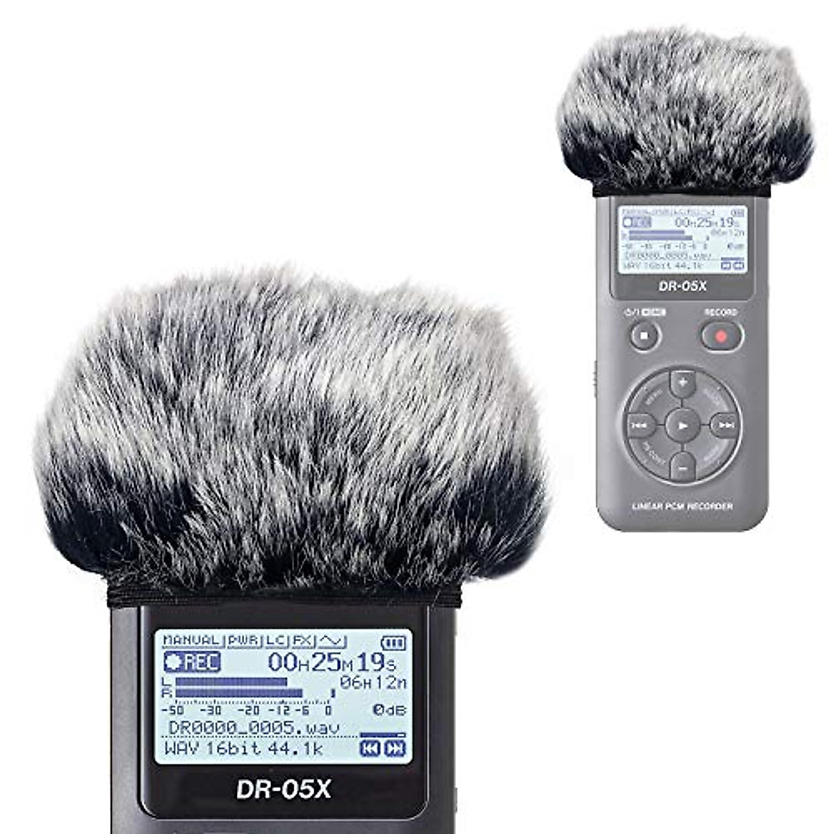 YOUSHARES DR05X Windscreen Muff for Tascam DR-05X DR-05 Portable Recorders, DR05X Mic Deadcat Windshield Windscreen Artificial Fur Wind Screen