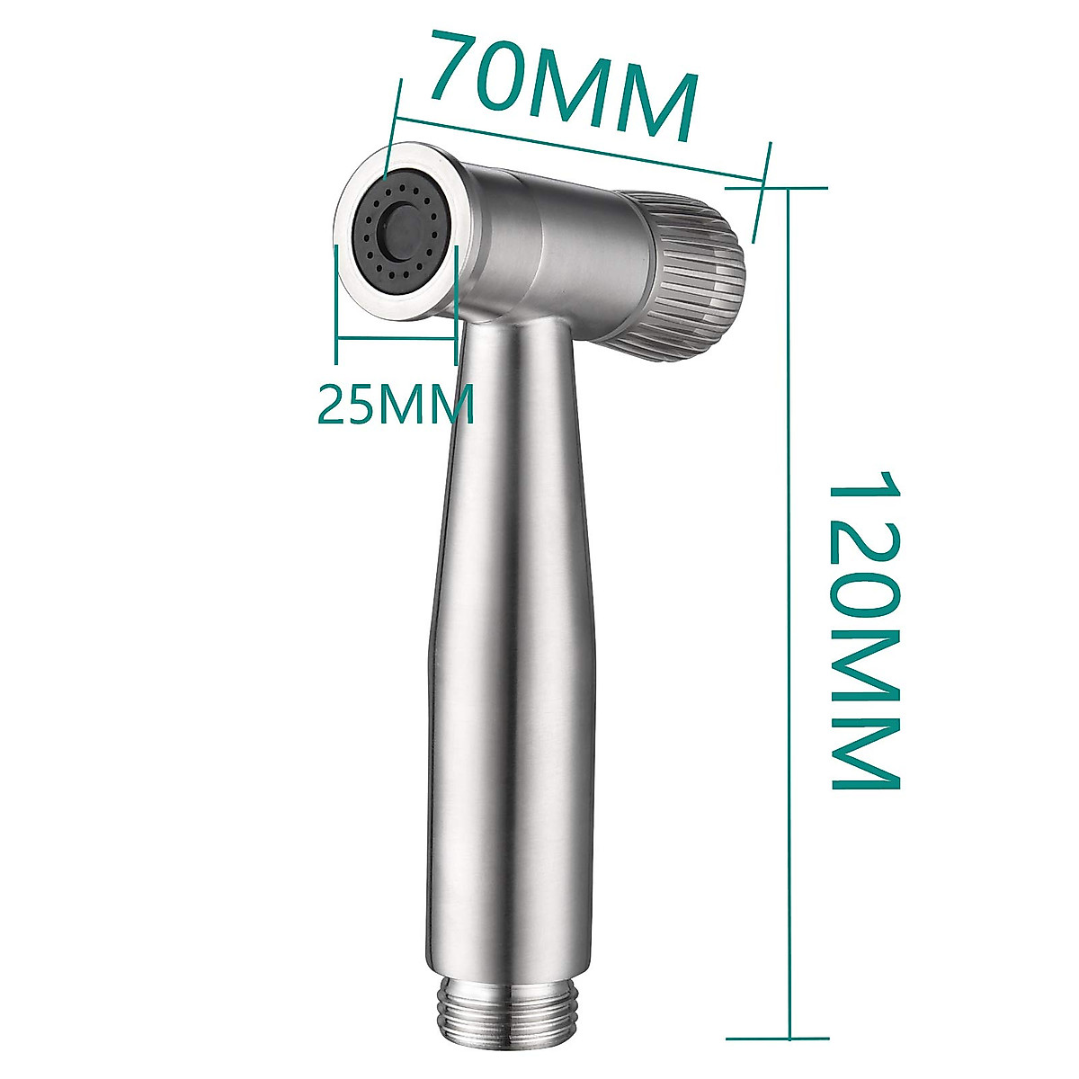 Tecmolog Stainless Steel Cloth Diaper Sprayer Shattaf for Toilet, Pressure Adjustable Handheld Bidet Sprayer Head Only, Brushed Nickel, WS033