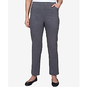Alfred Dunner Women's Allure Slimming Missy Stretch Pants-Modern Fit, Grey, 10